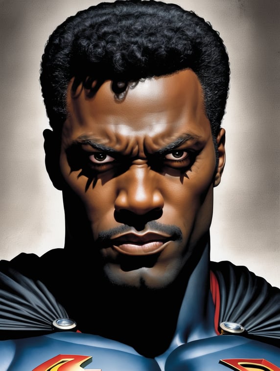 Premium Free ai Images | black superman hero portrait comics marvel ...