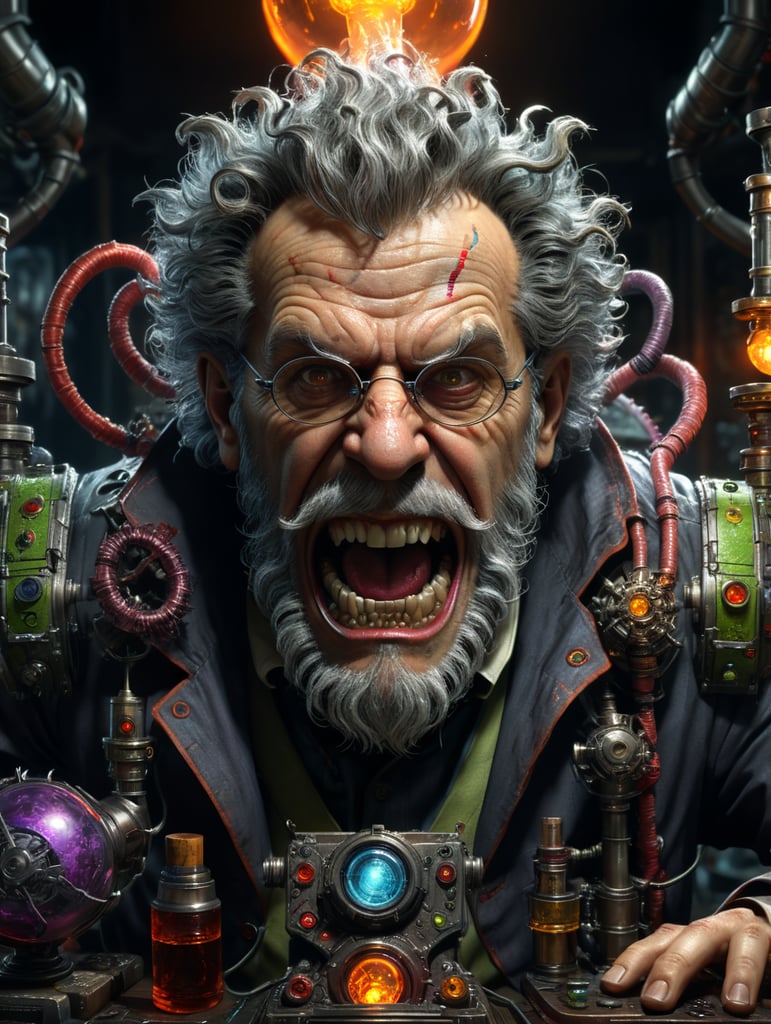 Premium Free ai Images | mad scientist of video games