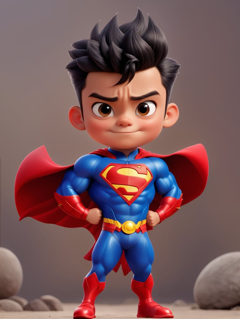 Premium Free ai Images | young boy wearing superhero costume flexing ...