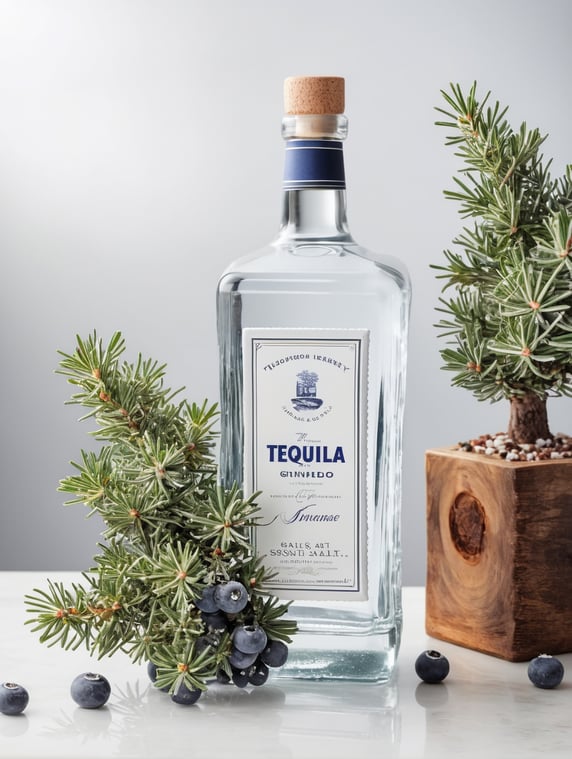 Premium Free ai Images | professional photography of square gin bottle ...