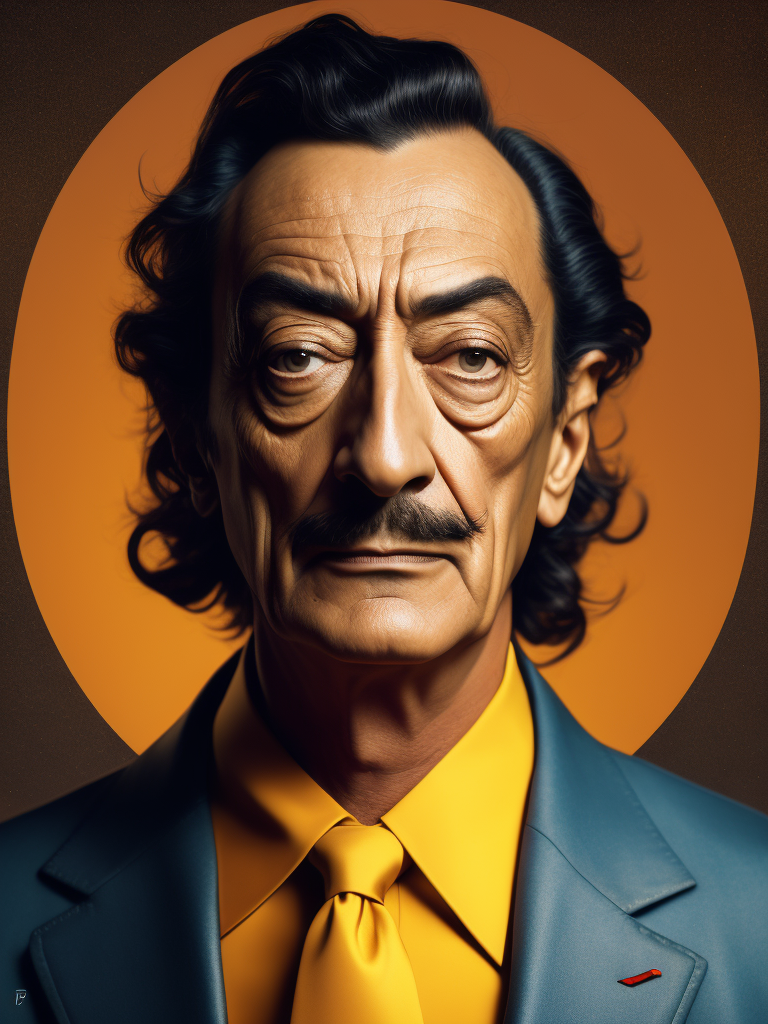 Premium Free ai Images | portrait of salvador dali bright and saturated ...