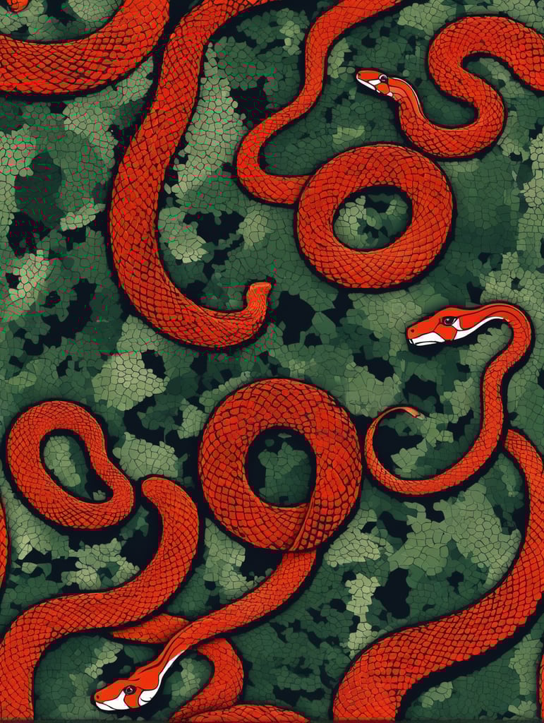 Premium Free ai Images | snake camouflage pattern vector art modern