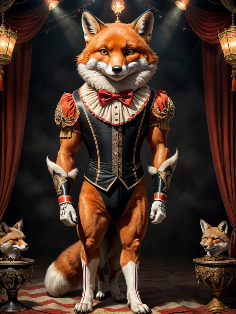 Premium Free ai Images | vintage style circus sideshow poster of full ...