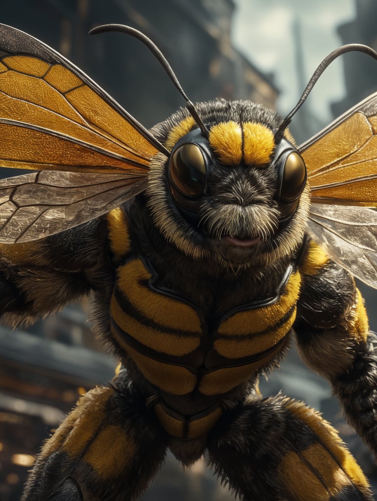 Premium Free ai Images | flying bumble bee