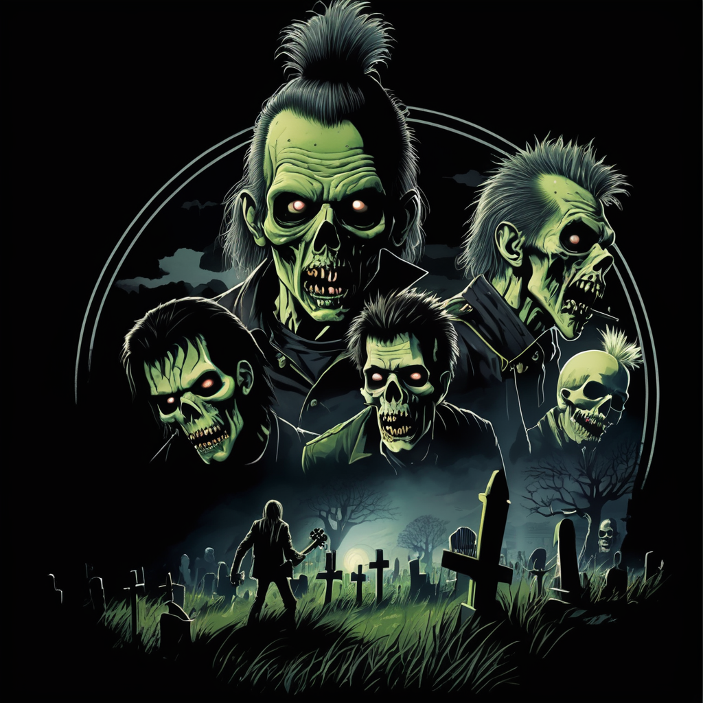 Premium Free ai Images | night of the living dead punk rock zombies in ...