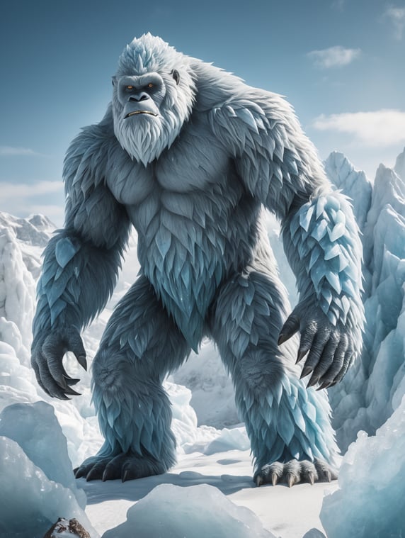 Premium Free ai Images | glacial yeti description the glacial yeti is ...