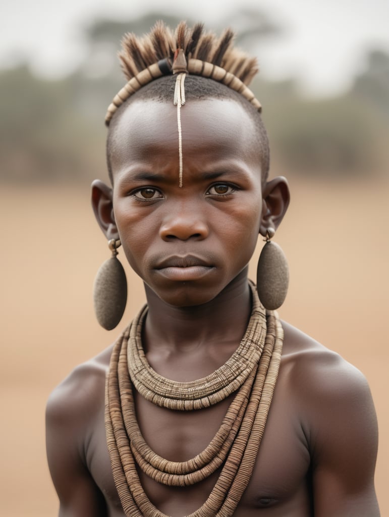 Premium Free ai Images | portrait of tribal pygmy african savanna in ...