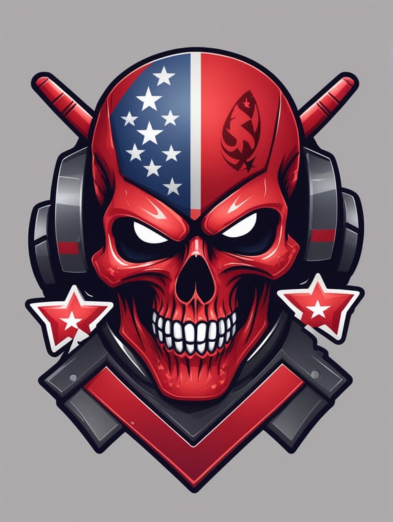 Premium Free ai Images | vector american red skull with flag and stars ...