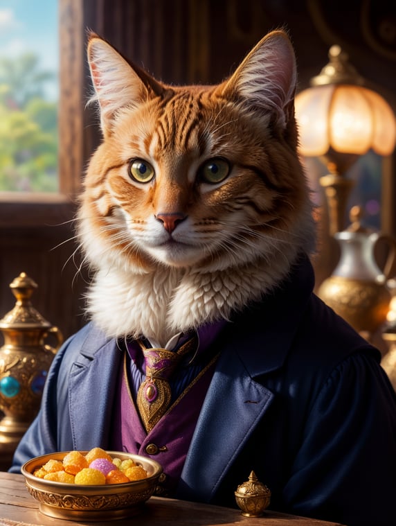 Premium Free ai Images | portrait of kitty the magician oh you magic ...