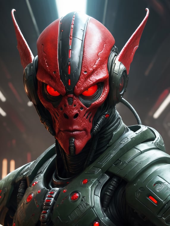 Premium Free ai Images | anthropomorfic alien character with red skin ...