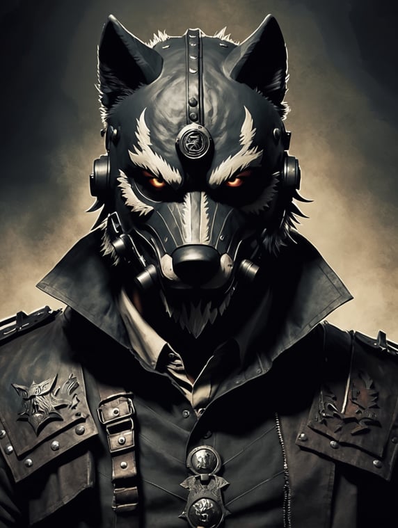 Premium Free ai Images | person with wolf mask darkest dungeon like