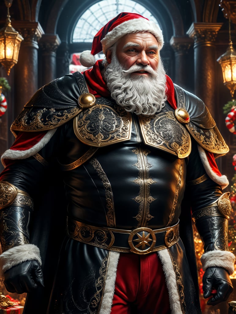 Premium Free ai Images | santa with black costume