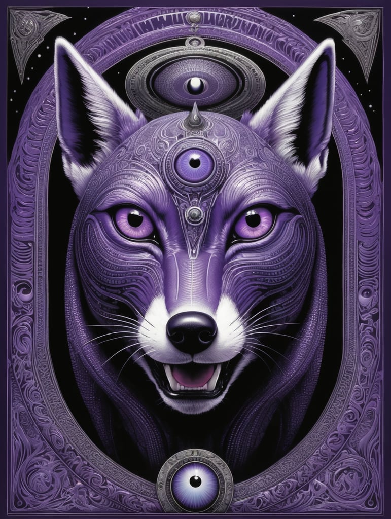 Premium Free ai Images | rock band tour poster third eye alien fox ...