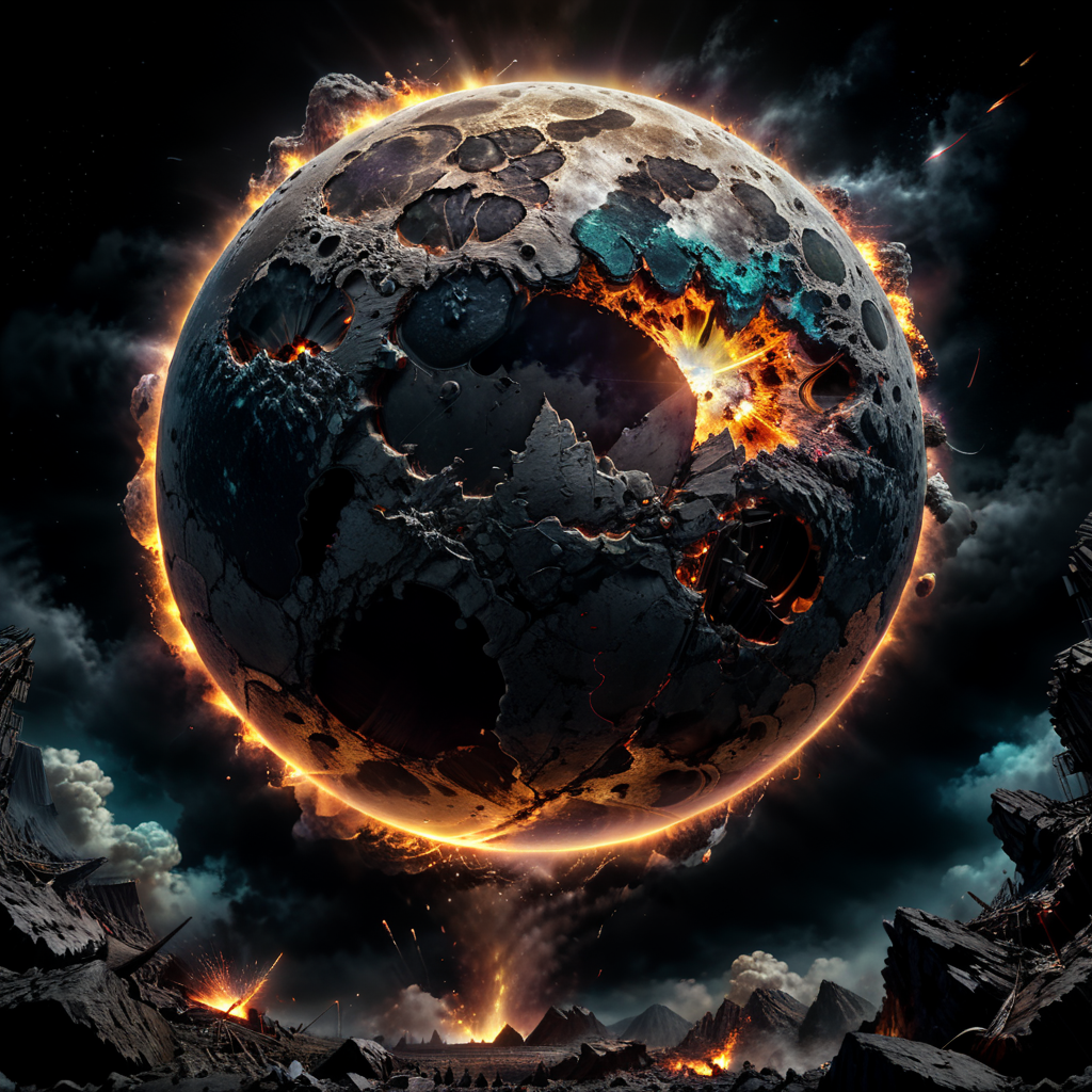 Premium Free ai Images | exploding moon highly detailed tasteful ...