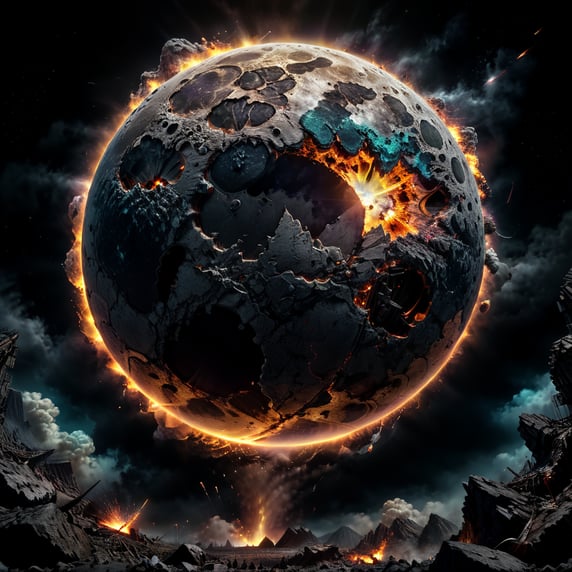 Premium Free ai Images | exploding moon highly detailed tasteful ...