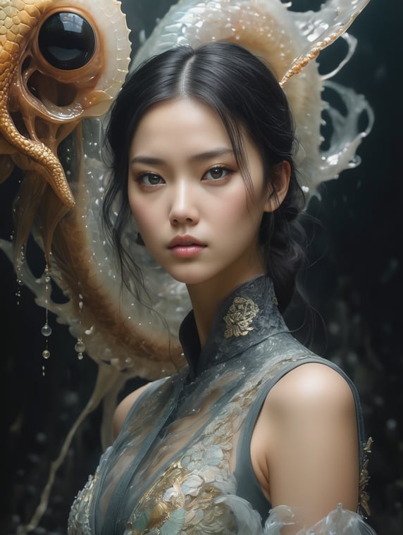 Premium Free ai Images | in mesmerizing composition girl adorned with ...