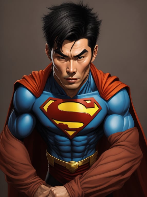 Premium Free ai Images | chinese superman hero portrait comics marvel ...