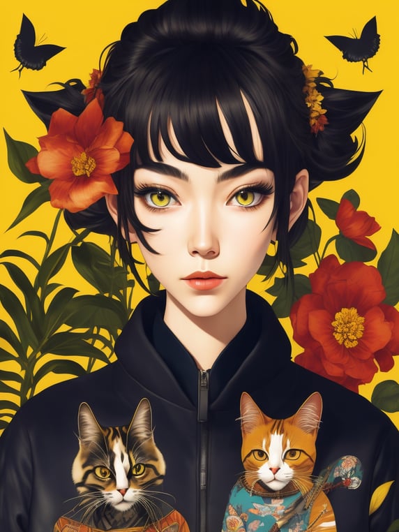 Premium Free ai Images | magazine cover poster upper portrait of anime ...