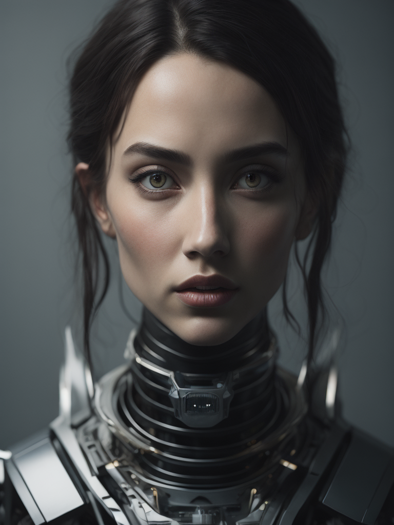Lumenor AI Image Generation - portrait of robot girl enormous lips ...