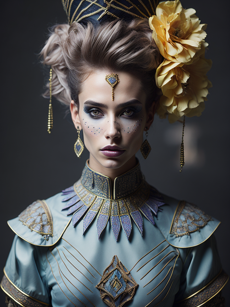 Premium Free ai Images | epic portrait of tvenetian harlequin female ...