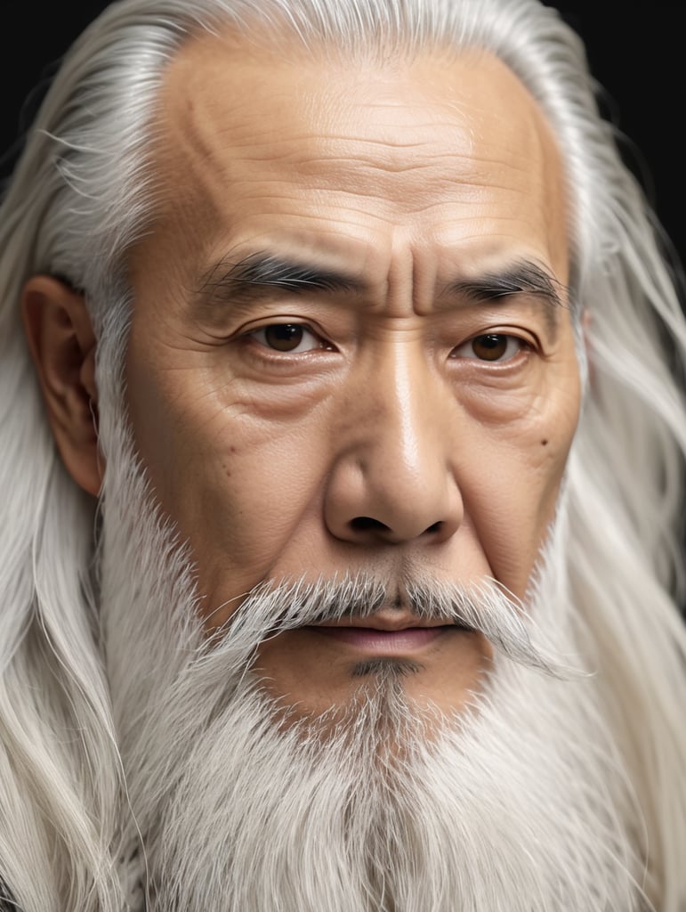 Premium Free ai Images | wise old japanese man from tokyo with long ...