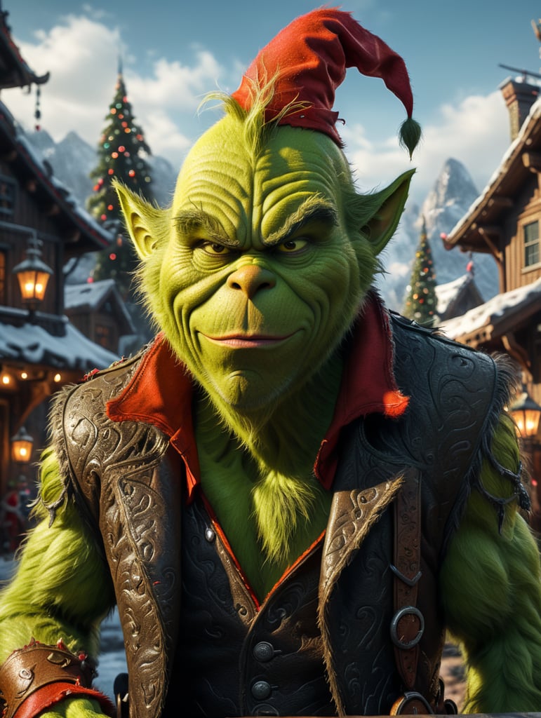 Premium Free ai Images | the grinch cowboy