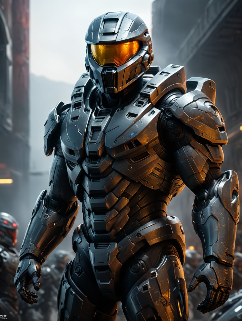 Premium Free ai Images | halo italian spartan sci fi armor black and ...