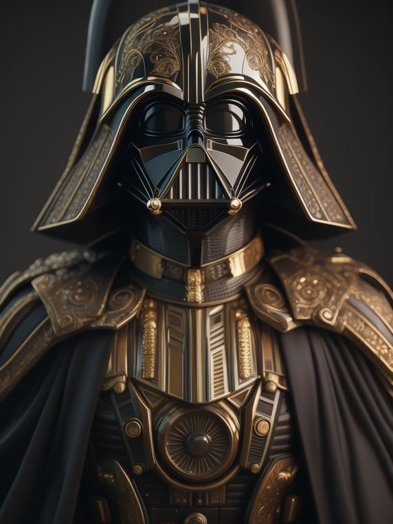 Premium Free ai Images | luxury darth vader decorated with gold versace ...