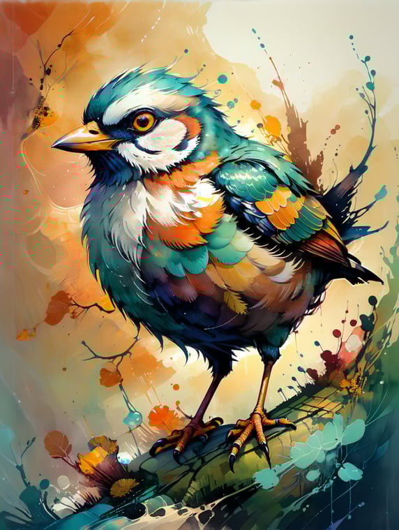 Premium Free ai Images | small roundish bird with thin beak and earthy ...