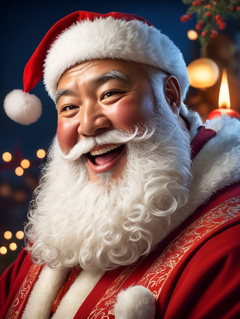 Premium Free ai Images | portrait of japanese fat santa claus smiling ...