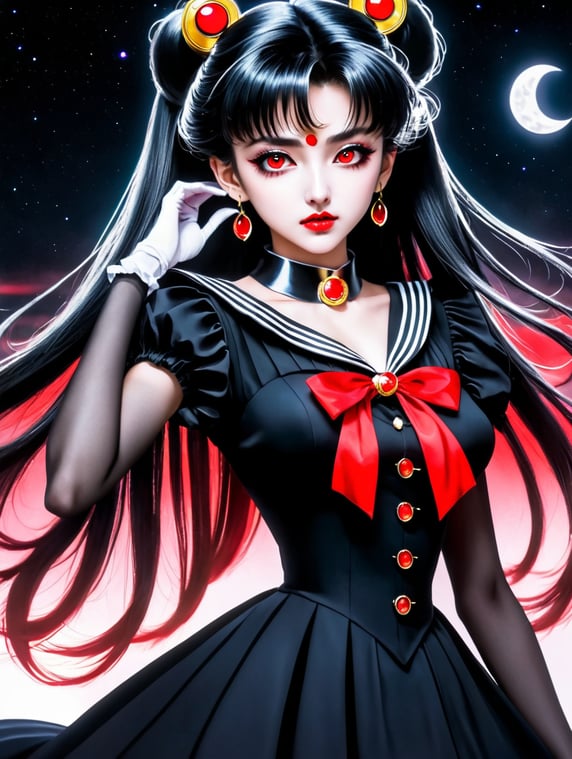 Premium Free ai Images | anime vintage anime vampire girl sailor moon ...