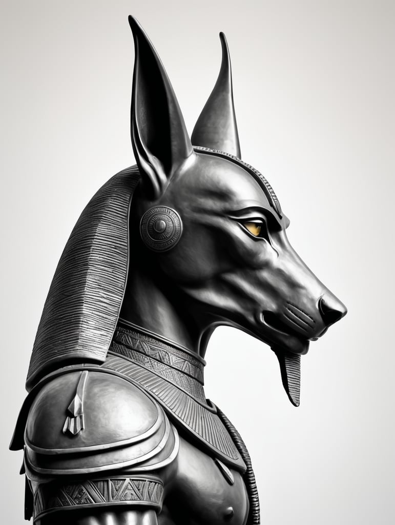 Premium Free ai Images | anubis statue side view long nose upper body ...
