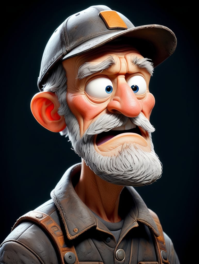 Premium Free ai Images | portrait an old coal miner in th century pen ...