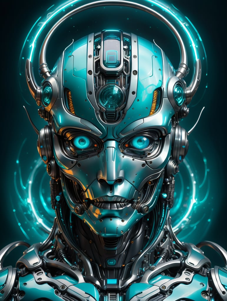 Premium Free ai Images | robotic futuristic deity made of titanium with ...