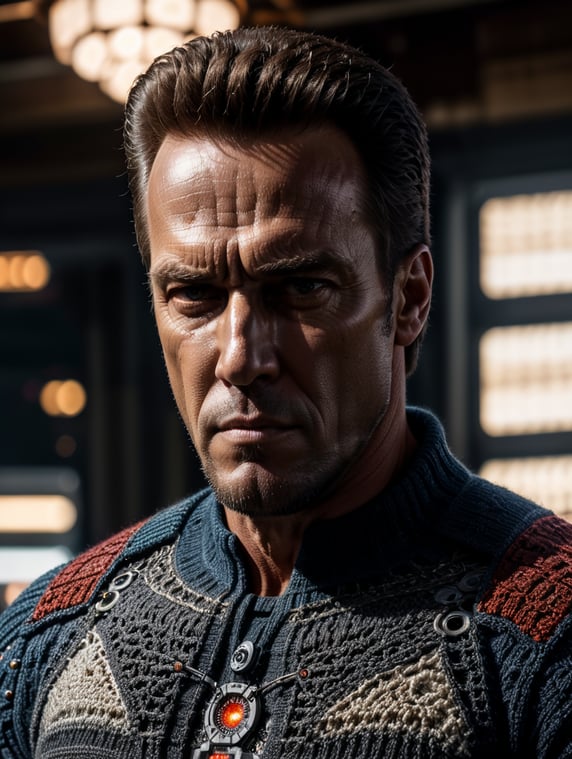 Premium Free ai Images | terminator wearing very hirsute crocheted ...