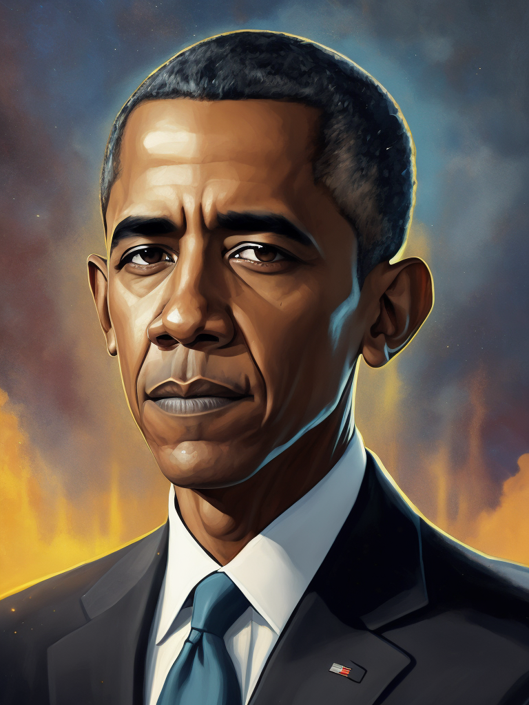 Premium Free ai Images | barack obama hero portrait illustration ...