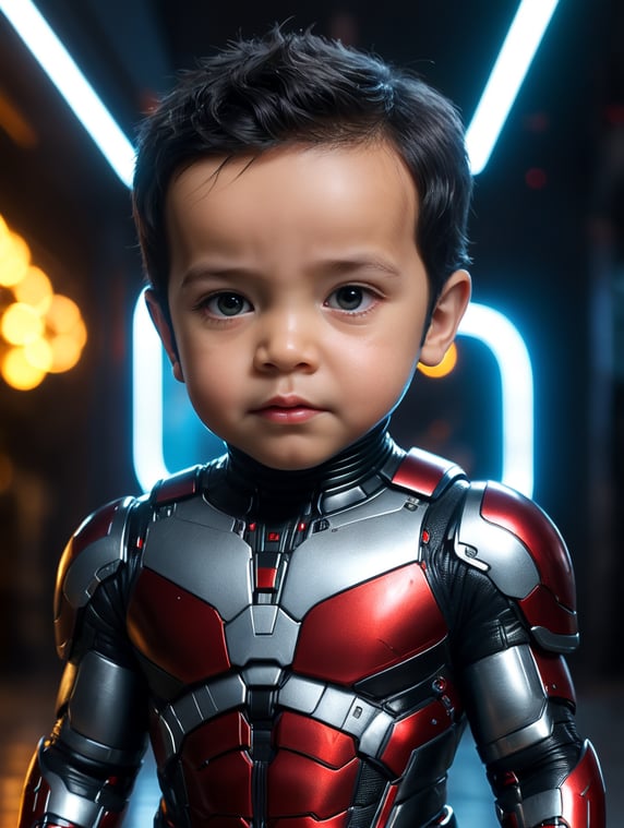 Premium Free ai Images | baby version of ant man marvel with black hair ...