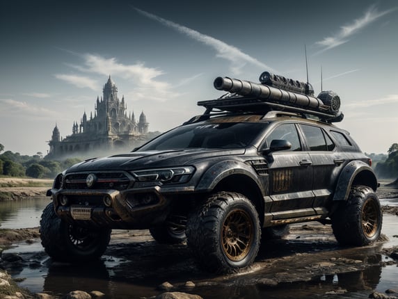 Premium Free ai Images | concept apocalyptic future car ciborg black ...