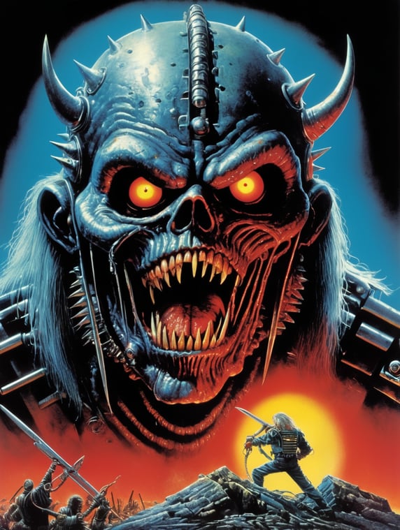 Premium Free ai Images | scary heavy metal art scary psycho killer ...