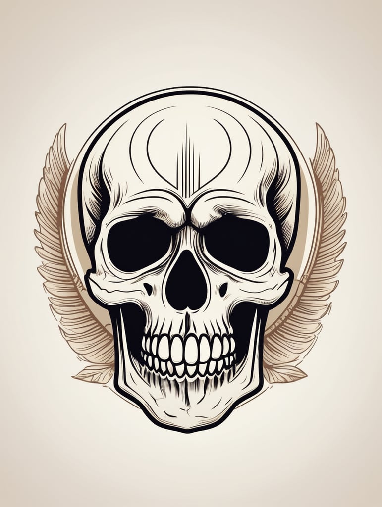 Premium Free ai Images | vector vintage human skull logo in the style ...