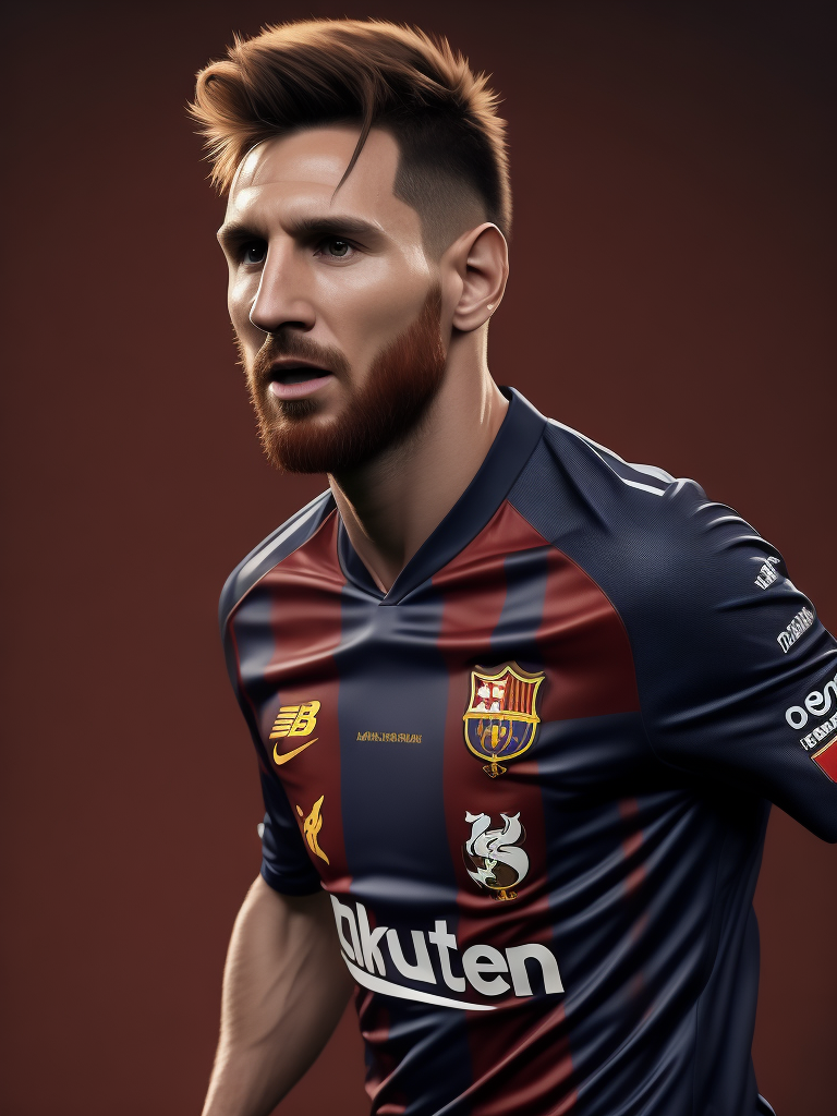 Premium Free ai Images | lionel messi wearing liverpool football kit