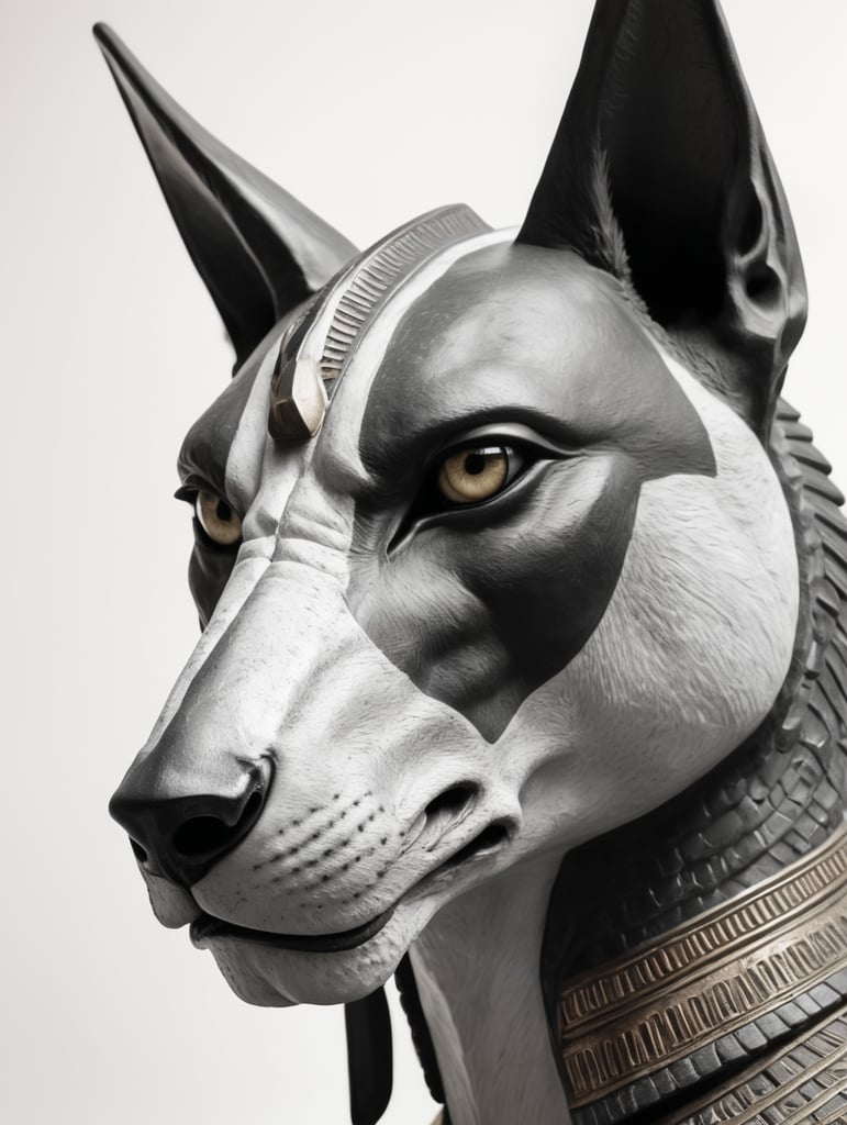 Premium Free ai Images | anubis statue side view long nose upper body ...