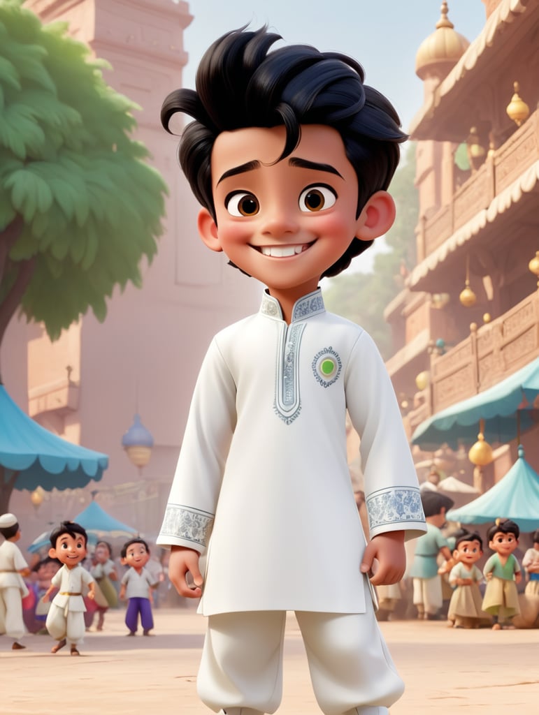 Premium Free ai Images | animated disney art style young fair boy ...