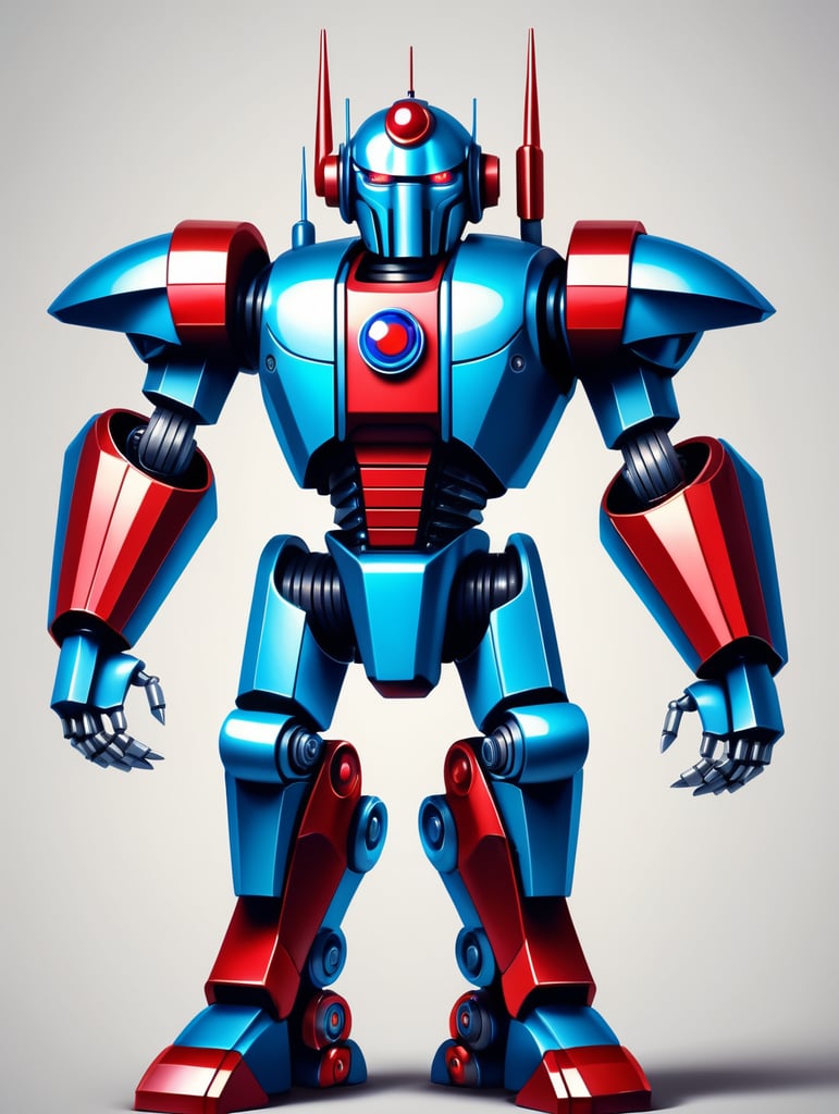Premium Free ai Images | pixel art retro robot full body with red and ...