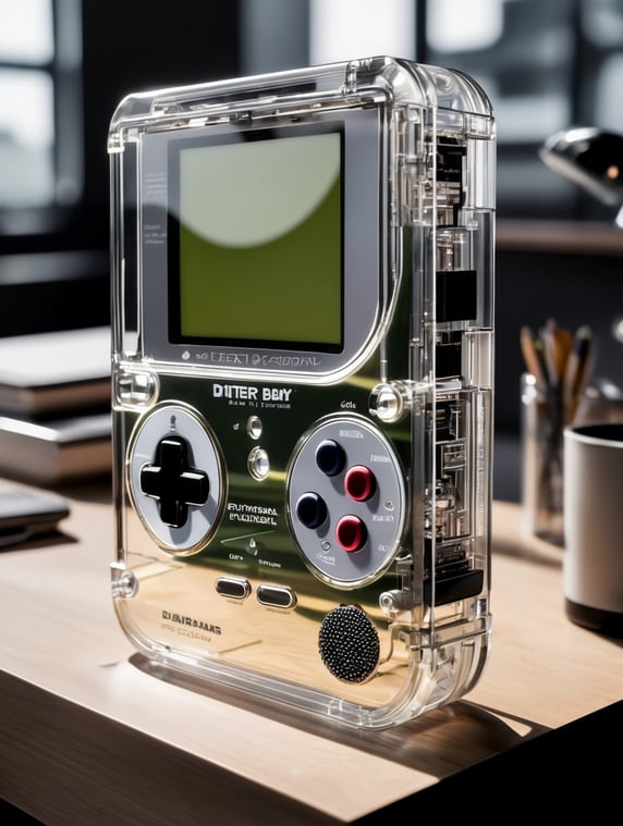 Premium Free ai Images | see through polycarbonate game boy designed by ...