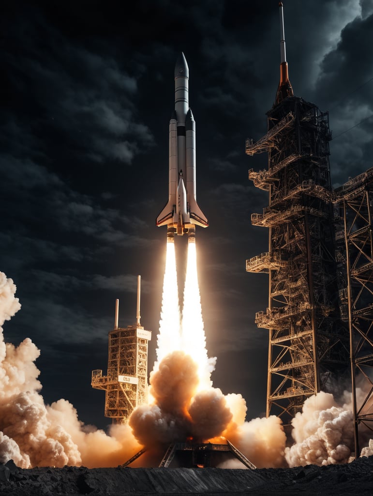 Premium Free ai Images | epic rocket launch