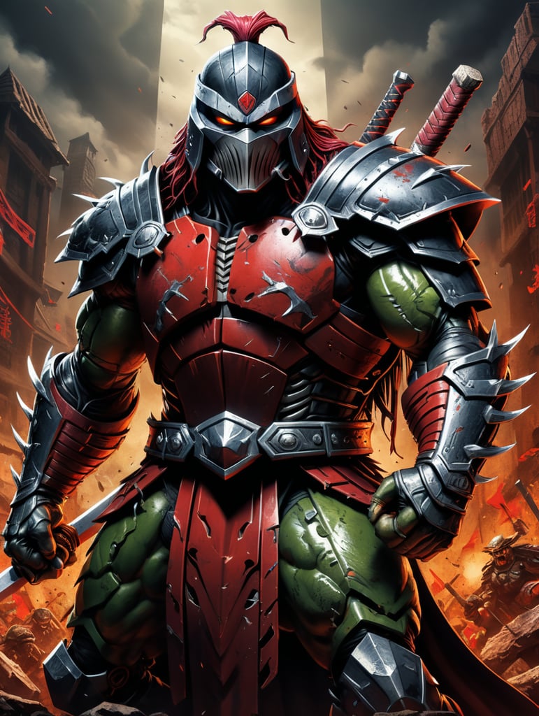 Premium Free ai Images | detailed illustration of shredder from tmnt in ...