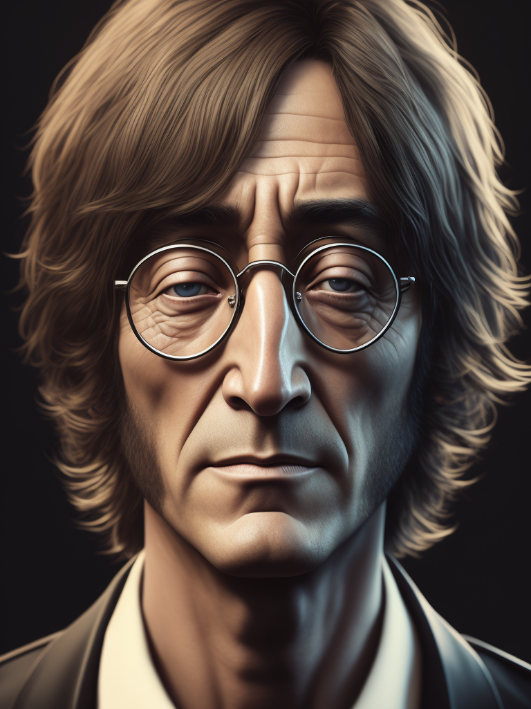 Premium Free ai Images | john lennon front view of face photo realistic