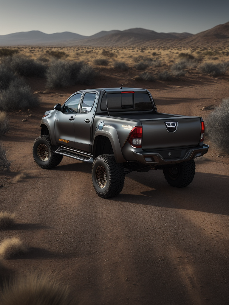 Premium Free ai Images | toyota hilux in metallic dark grey back view ...