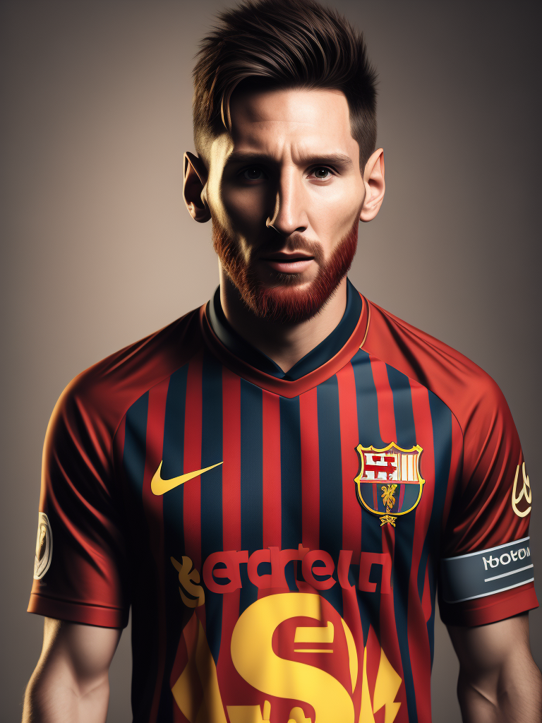 Premium Free ai Images | lionel messi wearing liverpool football kit